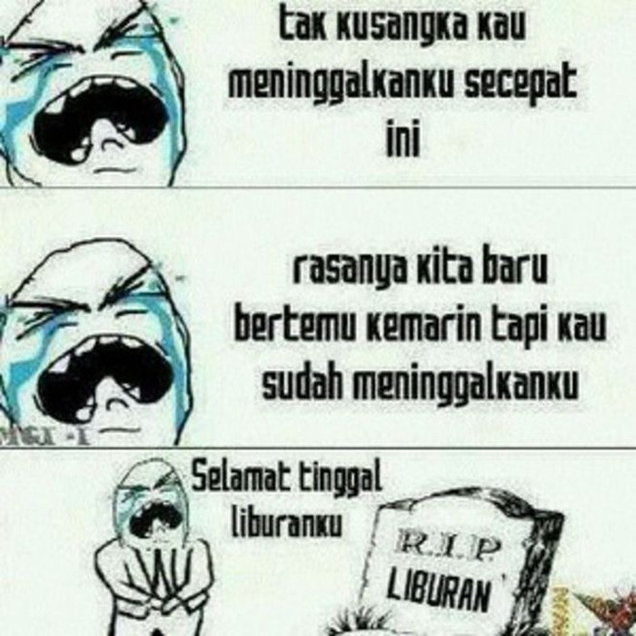 Libur telah usai ? yuk refreshing dengan 5 gambar meme ini - iPLUS Academy